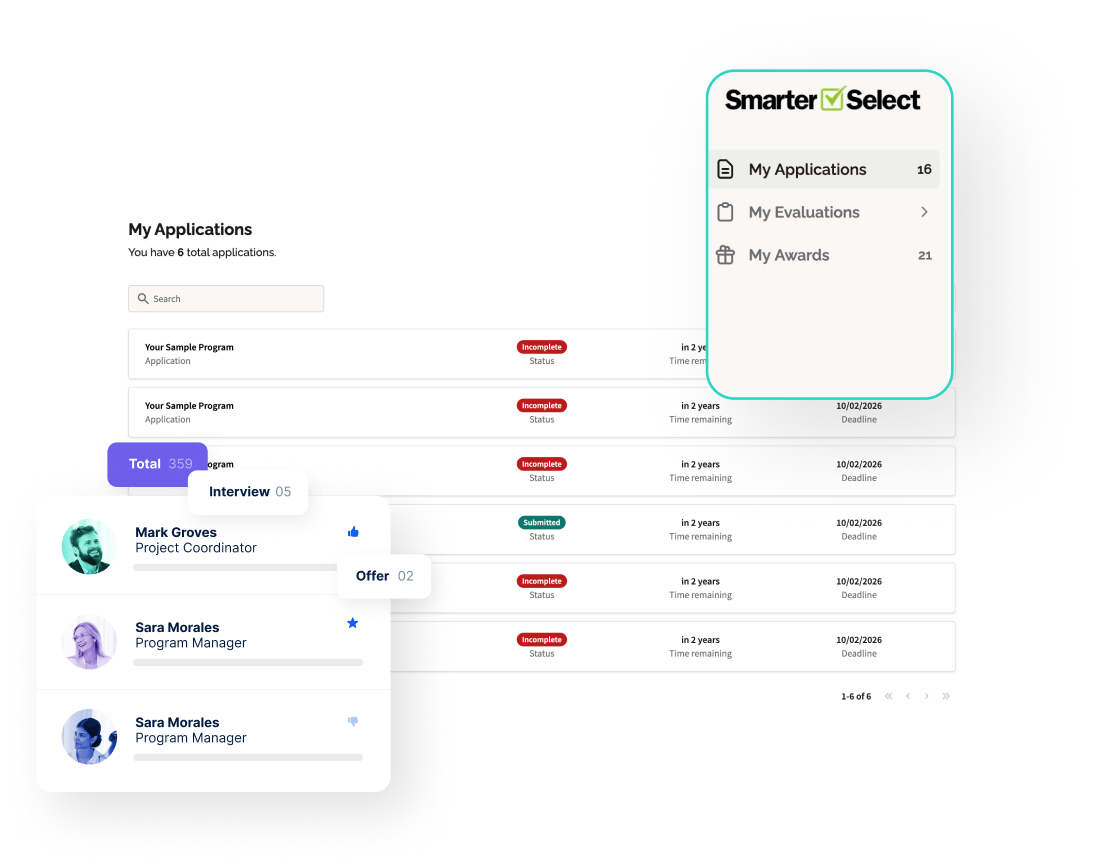 SmarterSelect - Application Management System priced for non-profits.